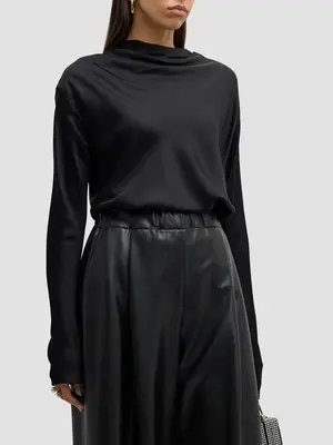 A.L.C. Georgia Cowl-neck Cutout Top