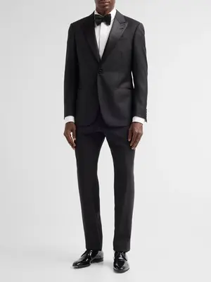 Emporio Armani Textured Chevron Wool Dinner Jacket