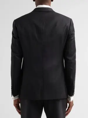 Emporio Armani Textured Chevron Wool Dinner Jacket