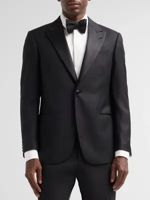 Emporio Armani Textured Chevron Wool Dinner Jacket