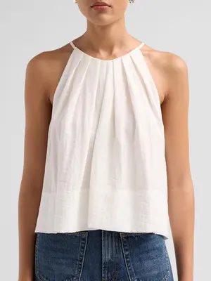 A.L.C. Caroline Pleated Halter Top