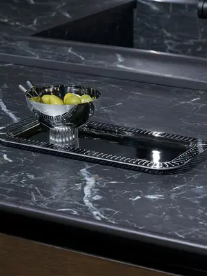 ANNA NEW YORK Striations 5-piece Stainless Steel Cocktail Pick & Holder Set