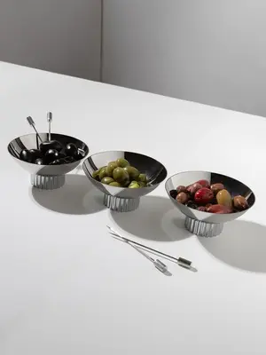 ANNA NEW YORK Striations 5-piece Stainless Steel Cocktail Pick & Holder Set