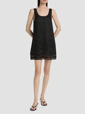 FRAME The Heirloom Lace-trim Minidress