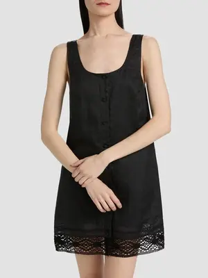 FRAME The Heirloom Lace-trim Minidress