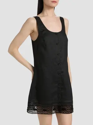 FRAME The Heirloom Lace-trim Minidress