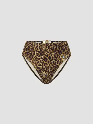 Camilla Feline Folklore Crinkle Stretch High-waisted Bikini Bottom