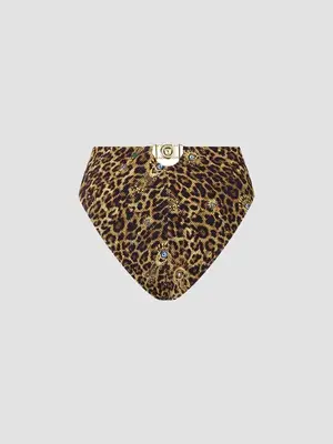 Camilla Feline Folklore Crinkle Stretch High-waisted Bikini Bottom