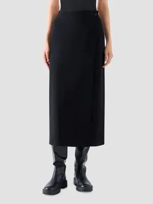 Akris Jersey Wrap Midi Skirt