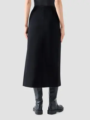 Akris Jersey Wrap Midi Skirt