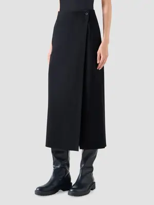 Akris Jersey Wrap Midi Skirt
