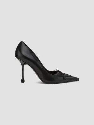 JIMMY CHOO Scarlett 95mm Bow Leather Pumps - Black