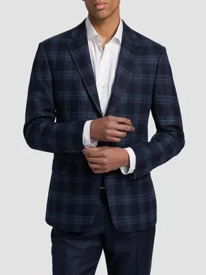 Giorgio Armani Windowpane Plaid Wool-cashmere Sport Coat