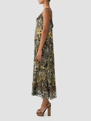 Camilla Feline Folklore Tiered Fringe Midi-dress