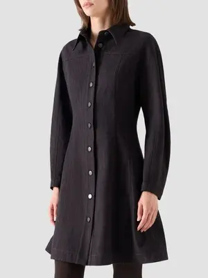 Akris Panel Winter Denim Shirtdress