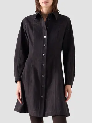 Akris Panel Winter Denim Shirtdress