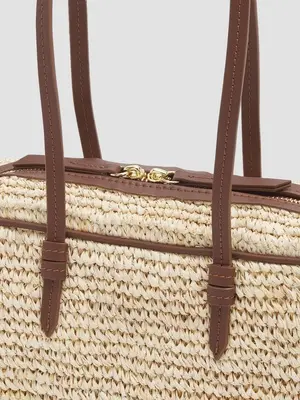 Poolside The Bowler Raffia Bag