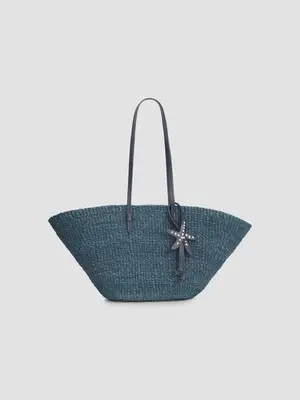 Poolside Summer 2026 The East West Charm Straw Tote Bag