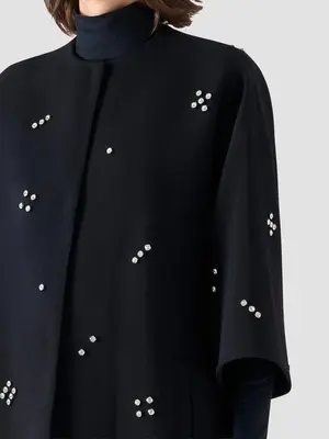Akris Diamond Dice Dot Wool Car Coat