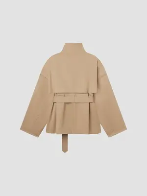 FRAME The Short Field Cotton Trench Coat