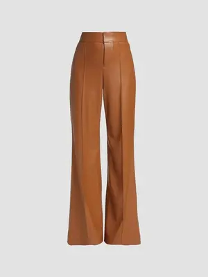 Alice + Olivia Dylan Wide-leg Faux Leather Trousers - Camel