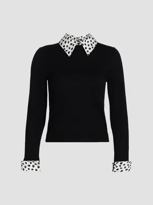Alice + Olivia Porla Wool Collared Sweater