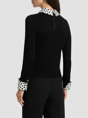 Alice + Olivia Porla Wool Collared Sweater