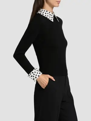 Alice + Olivia Porla Wool Collared Sweater