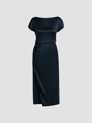 Giorgio Armani Satin Draped Midi-dress