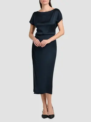 Giorgio Armani Satin Draped Midi-dress