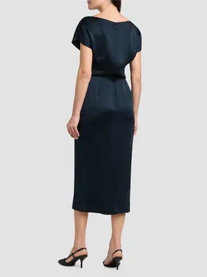 Giorgio Armani Satin Draped Midi-dress