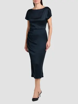 Giorgio Armani Satin Draped Midi-dress