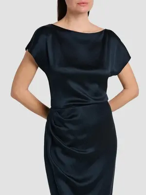 Giorgio Armani Satin Draped Midi-dress
