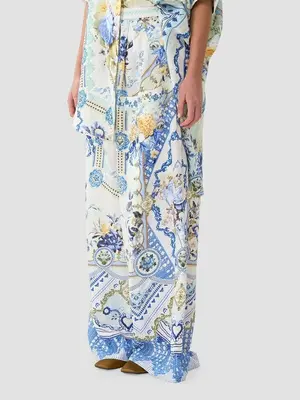 Camilla Printed Linen Wide-leg Trousers