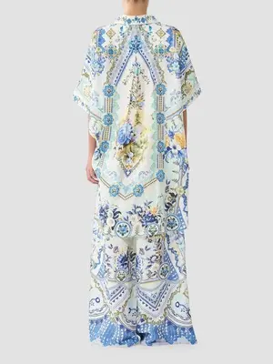 Camilla Printed Linen Wide-leg Trousers