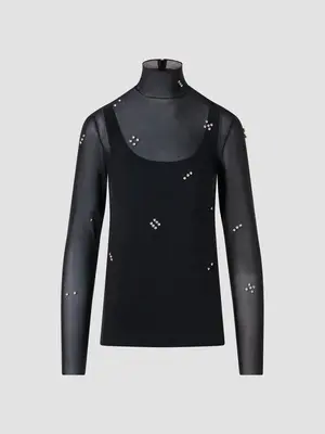 Akris Diamond Dice Dot Top - Black