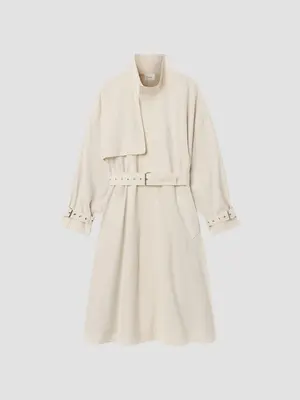 FRAME Field Tie-waist Cotton Trench Coat - Ecru