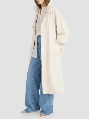 FRAME Field Tie-waist Cotton Trench Coat - Ecru