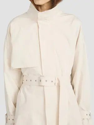 FRAME Field Tie-waist Cotton Trench Coat - Ecru
