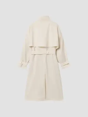 FRAME Field Tie-waist Cotton Trench Coat - Ecru