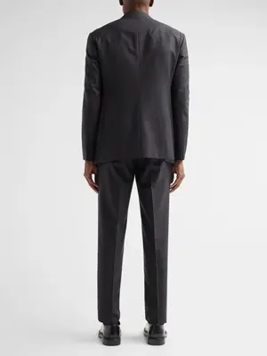 Giorgio Armani Zig-zag Textured Wool Suit