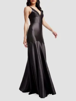 Dress The Population Shirley Seamed Satin Gown