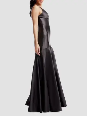 Dress The Population Shirley Seamed Satin Gown