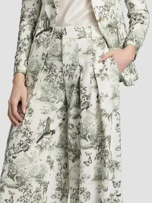 Alice + Olivia Blaire Printed Linen-blend Wide-leg Pants - Daybreak