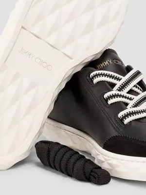 JIMMY CHOO Diamond Light Flex Leather-suede Low-top Sneakers