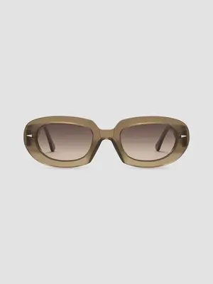 AHLEM Lombards 50mm Oval Sunglasses - Green