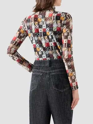 Akris Dice Print Tulle Top