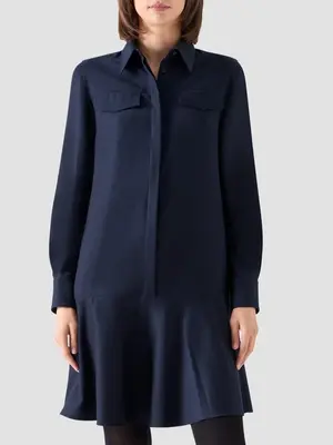 Akris Wool Flannel Mini Shirtdress