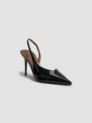 GIUSEPPE ZANOTTI Vernice Vague 85mm Patent Leather Slingback Pumps - Black