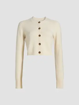 Loulou De Saison Zephir Cropped Cardigan - Ivory